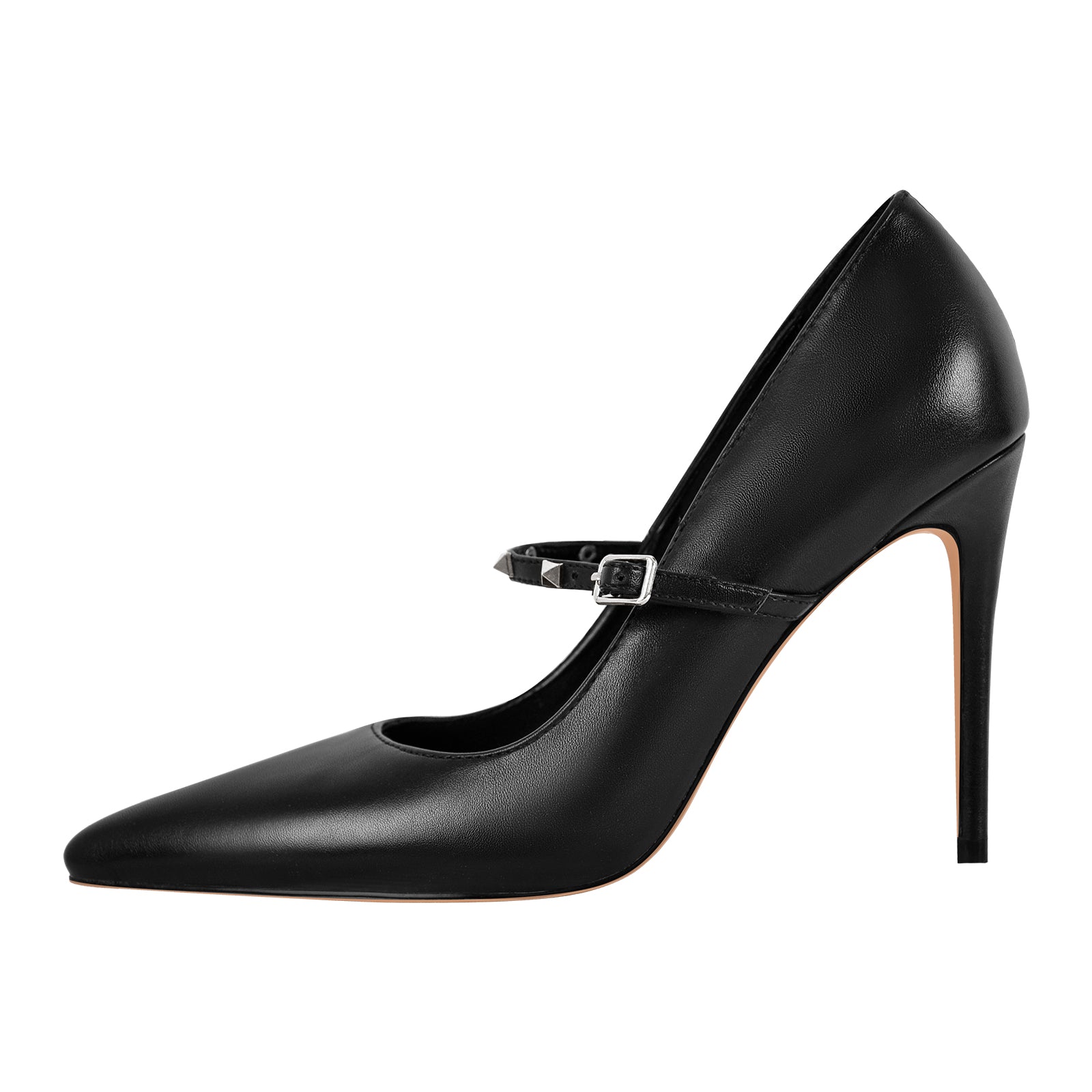 Pointed Toe Rivet Strap Stiletto Pumps – Onlymaker