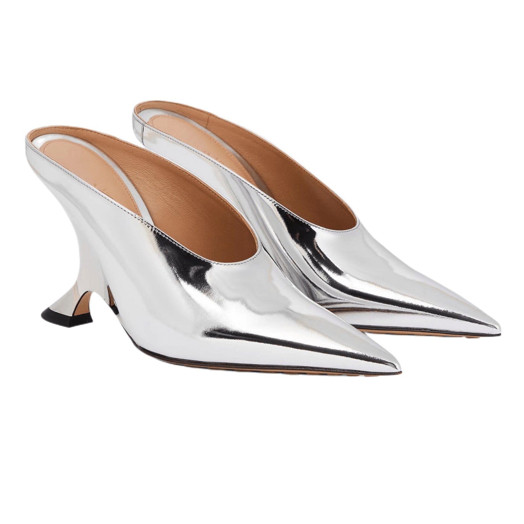 Pointed Toe Patent Leather Wedge Heel Mule Pumps – Onlymaker
