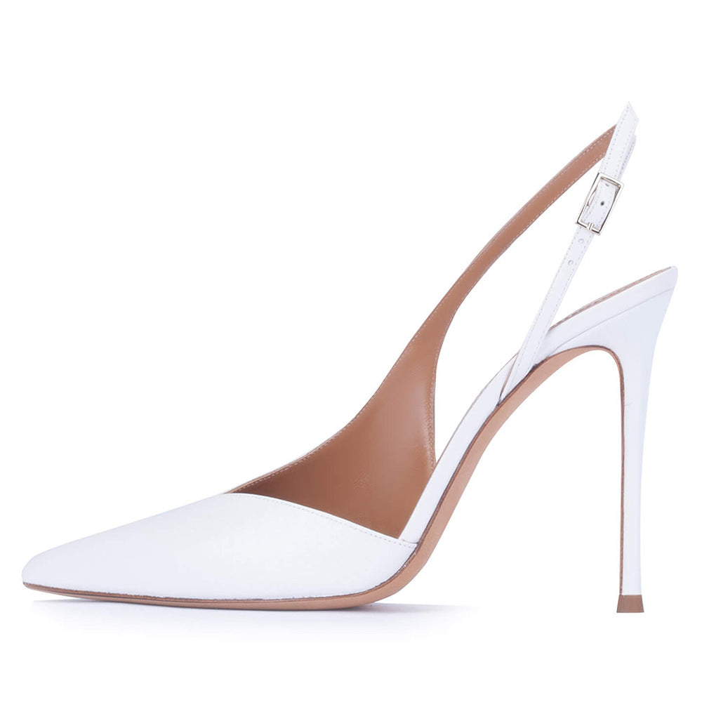 Pointed Toe Side Cut Stiletto Slingback Pumps – Onlymaker
