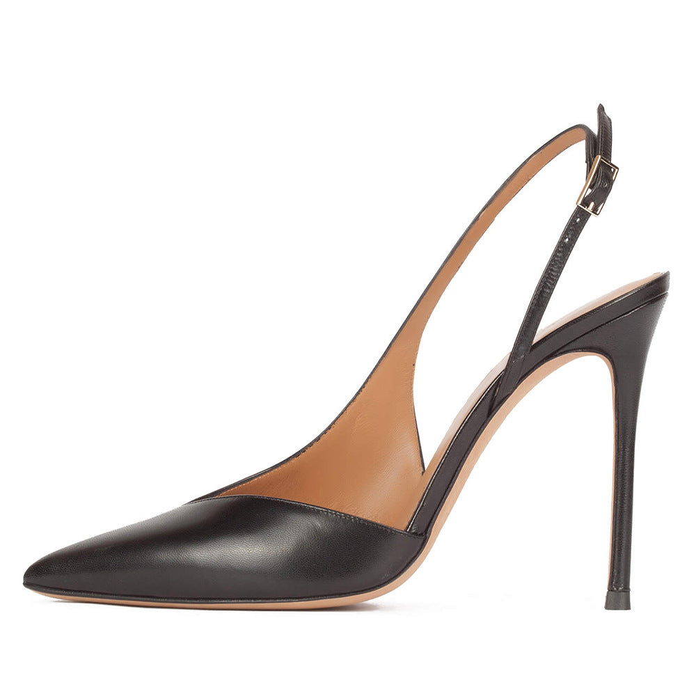 Pointed Toe Side Cut Stiletto Slingback Pumps – Onlymaker