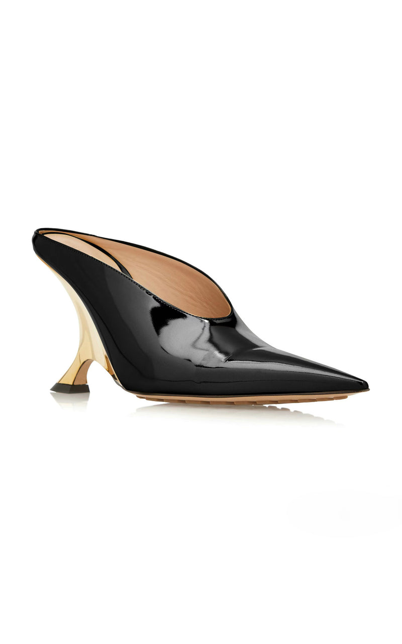 Pointed Toe Patent Leather Wedge Heel Mule Pumps – Onlymaker