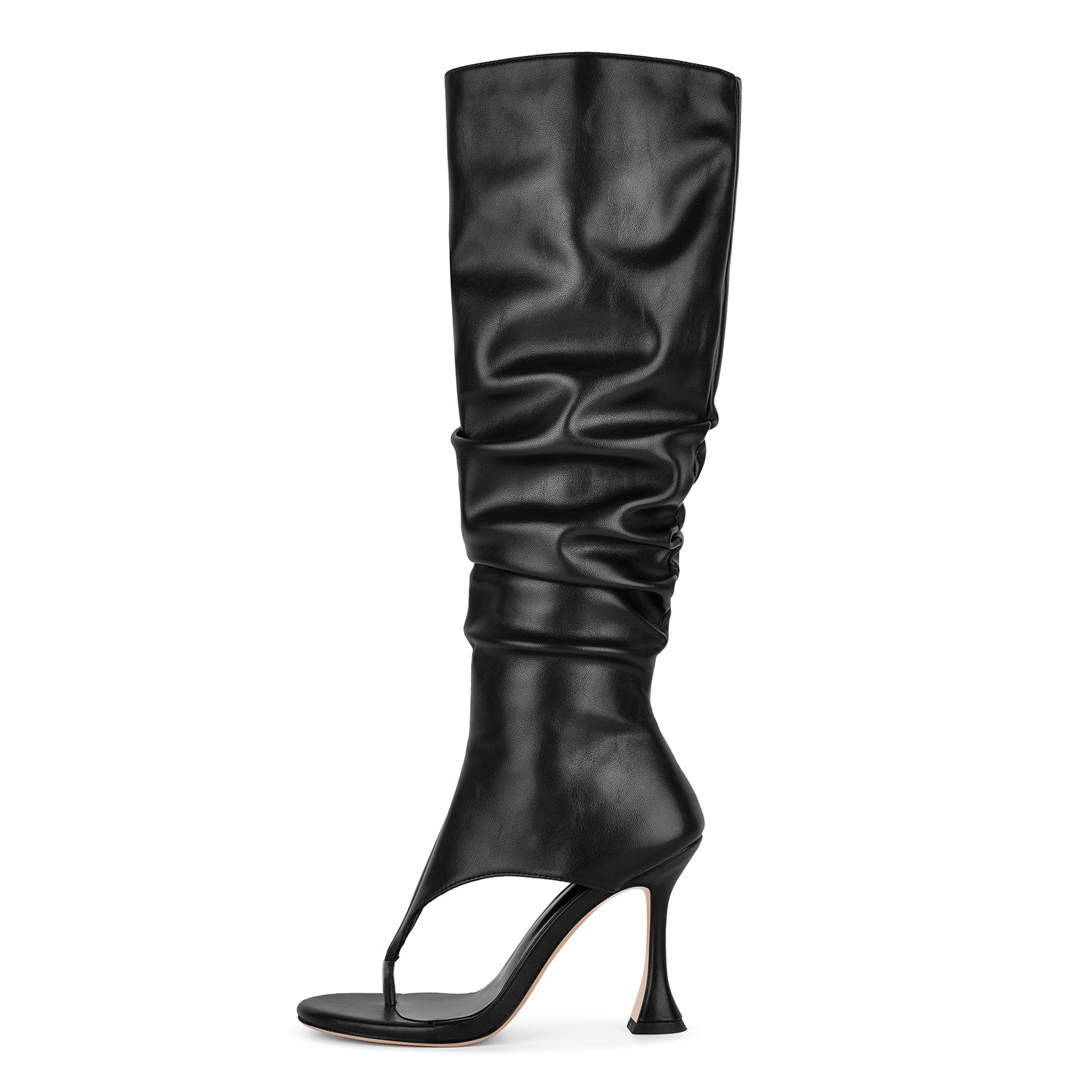Round Toe Flip Flops Knee High Boots Sandals – Onlymaker