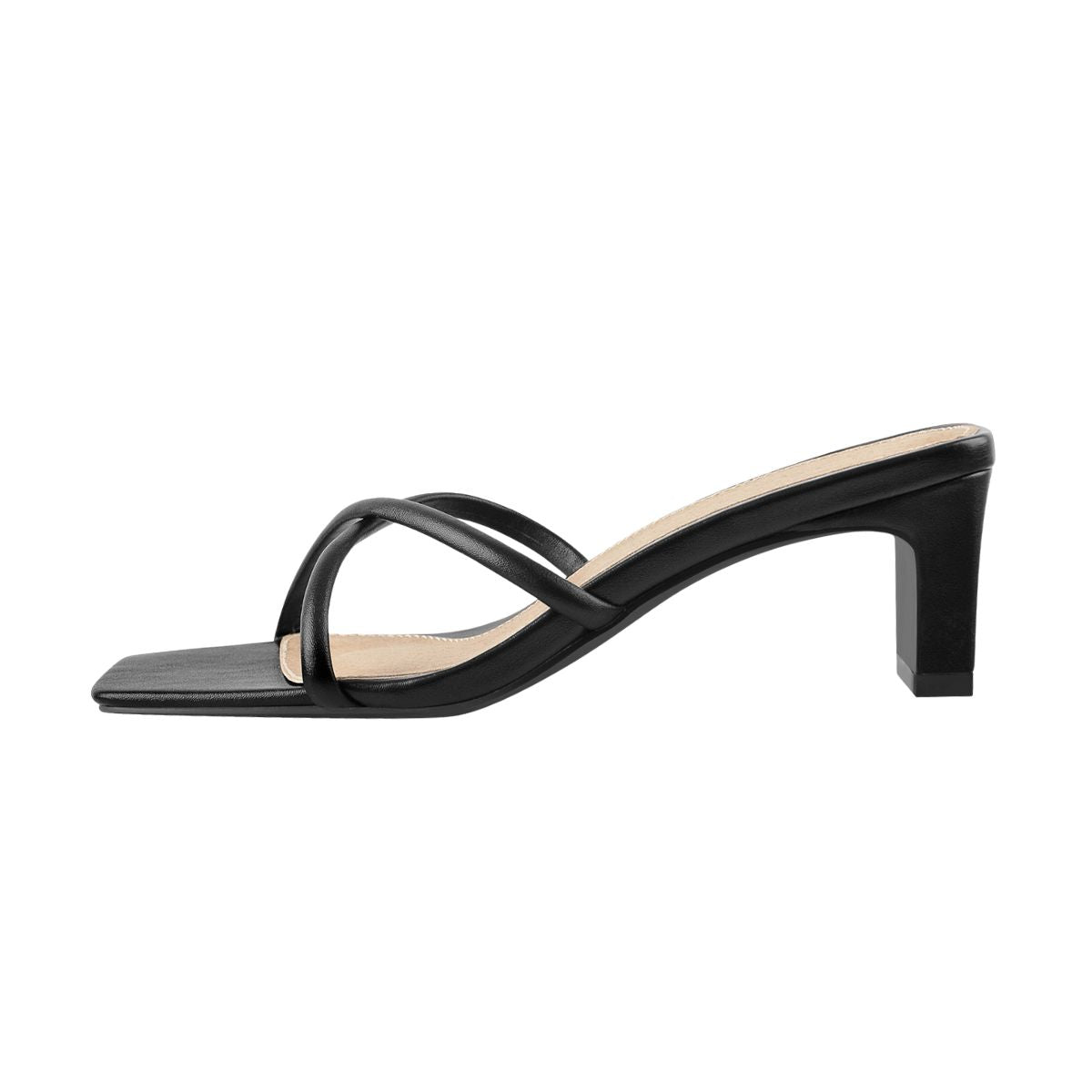 Square Toe Block Heel Sandals Mules – Onlymaker
