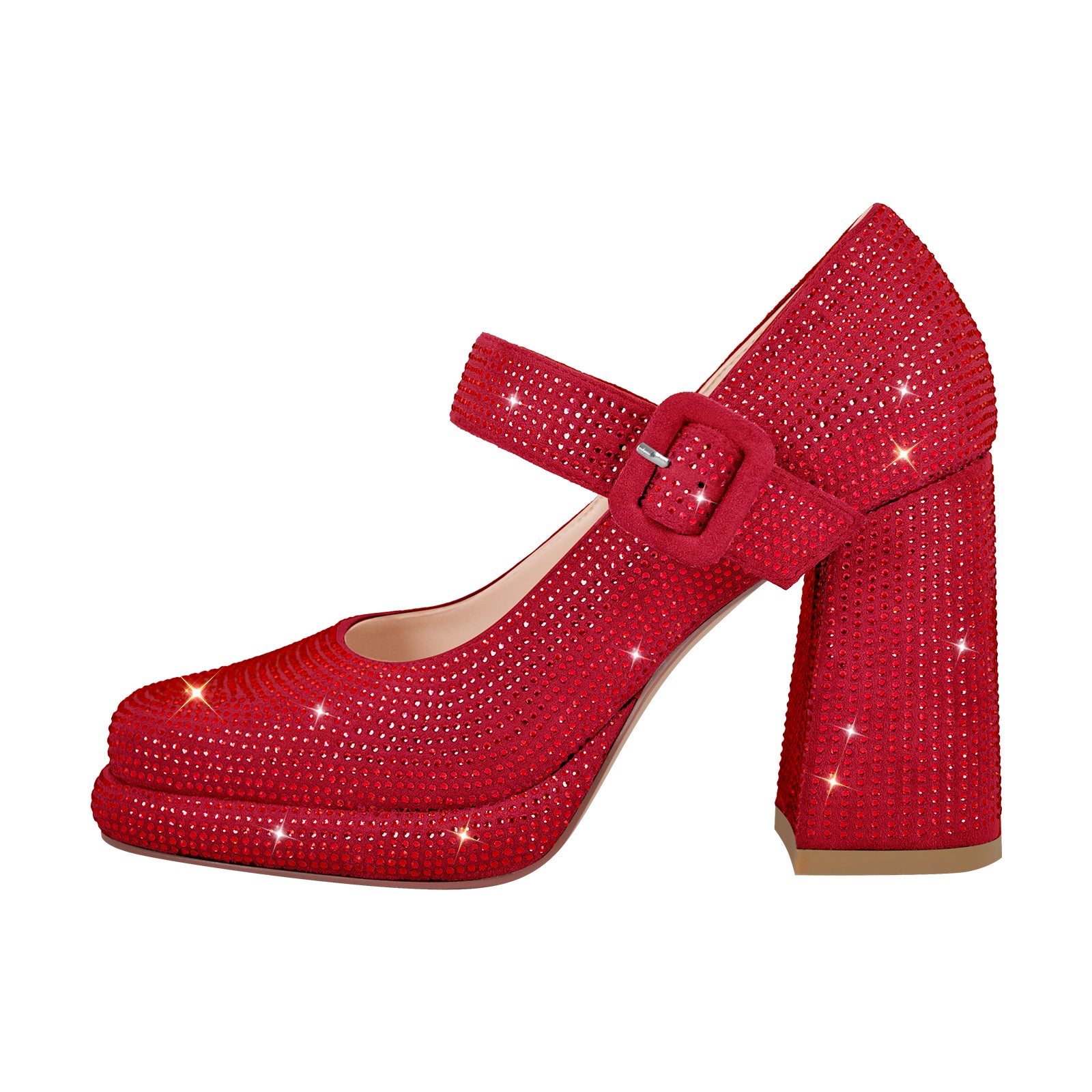 Rhinestone Square Toe Mary Jane Pumps – Onlymaker