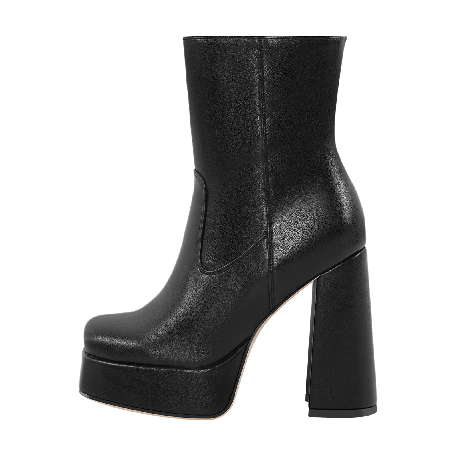 Platform Square Toe Chunky Heel Ankle Boots – Onlymaker