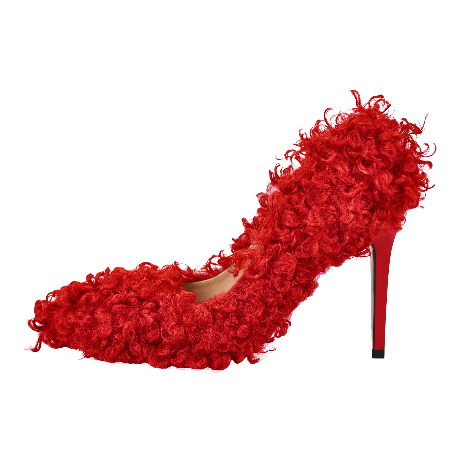 Fluffy Pointed Toe Stiletto High Heel Pumps – Onlymaker