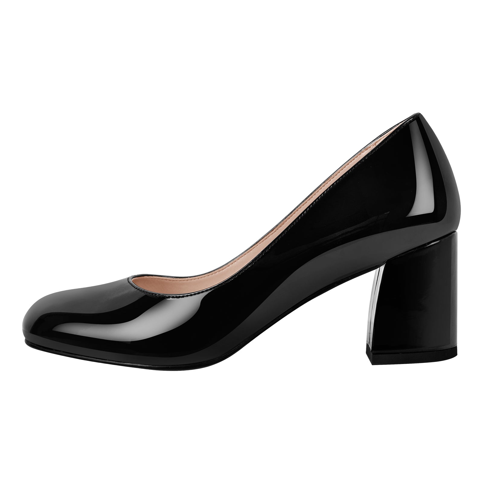 Round Toe Classic Chunky Heel Pumps – Onlymaker