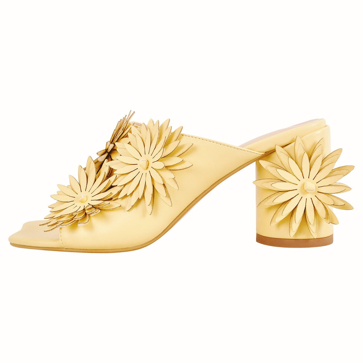 Square Toe Flower Chunky Heel Mules – Onlymaker