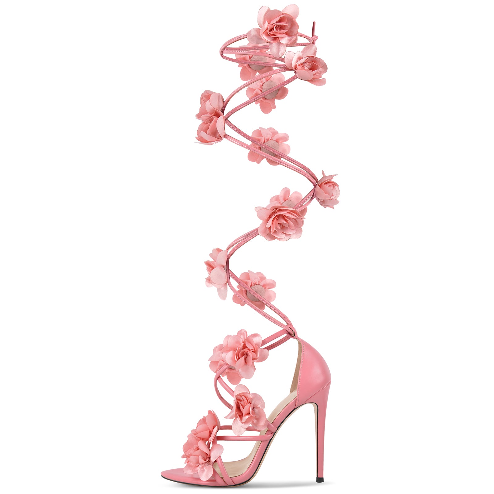 Pointed Toe Flower Strappy Lace-up Sandals – Onlymaker