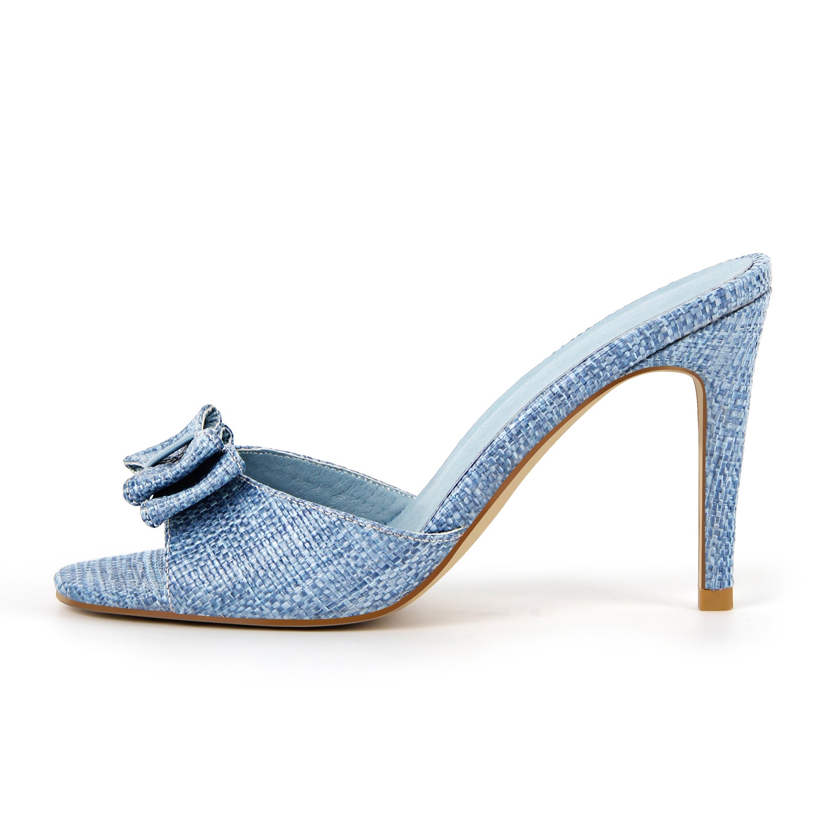 Round Toe Bow Woven Sandals Mules – Onlymaker