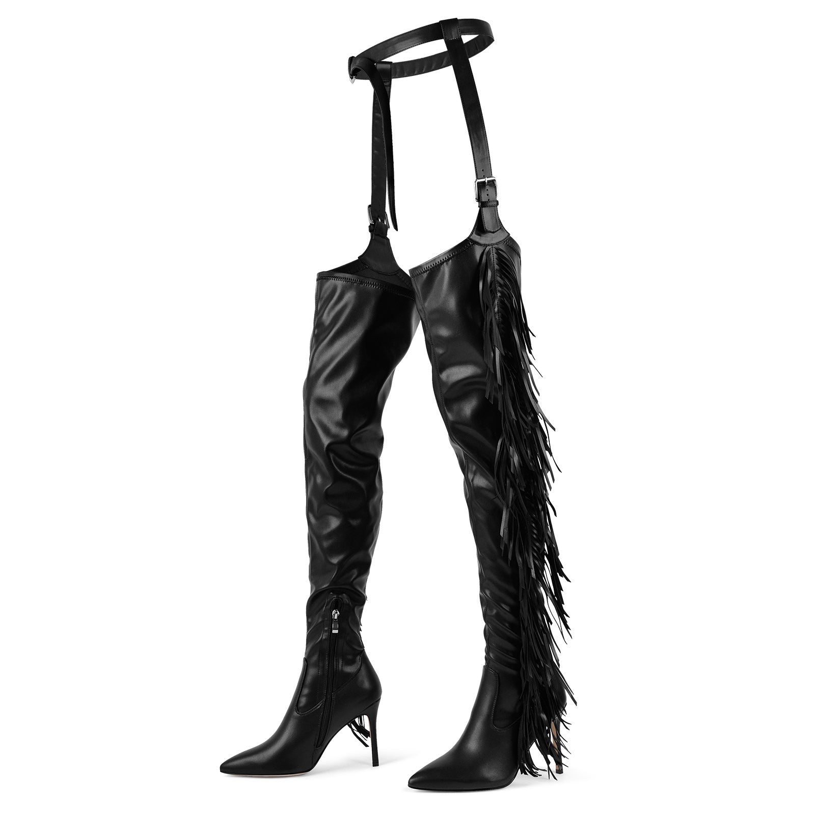 Pointed Toe Fringe Stiletto Pant Boots – Onlymaker