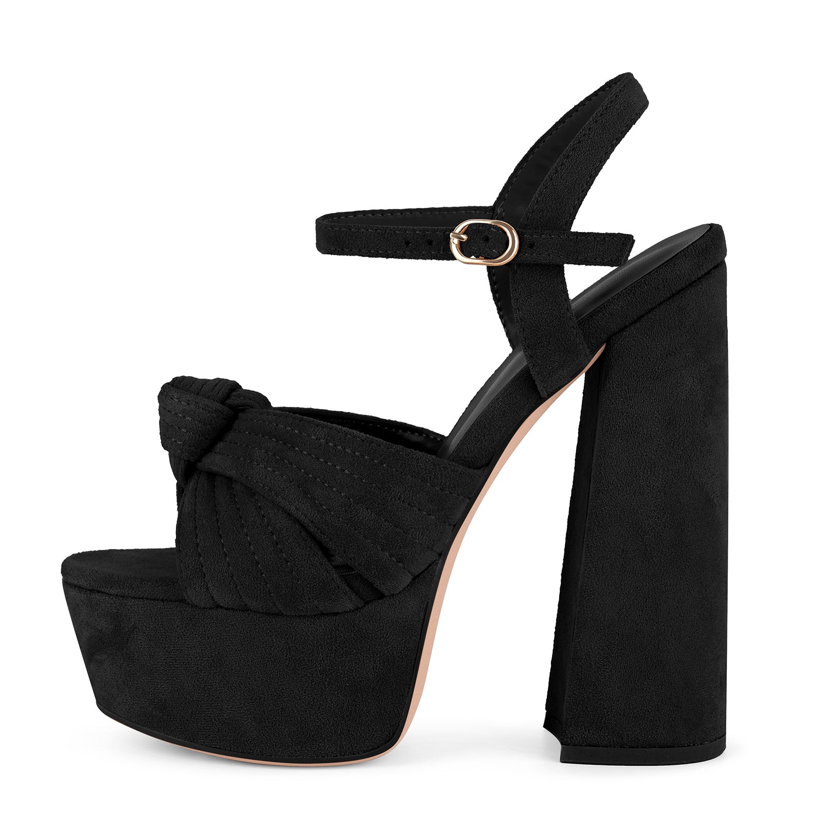 Suede Platform Buckle Strap Chunky Sandals – Onlymaker