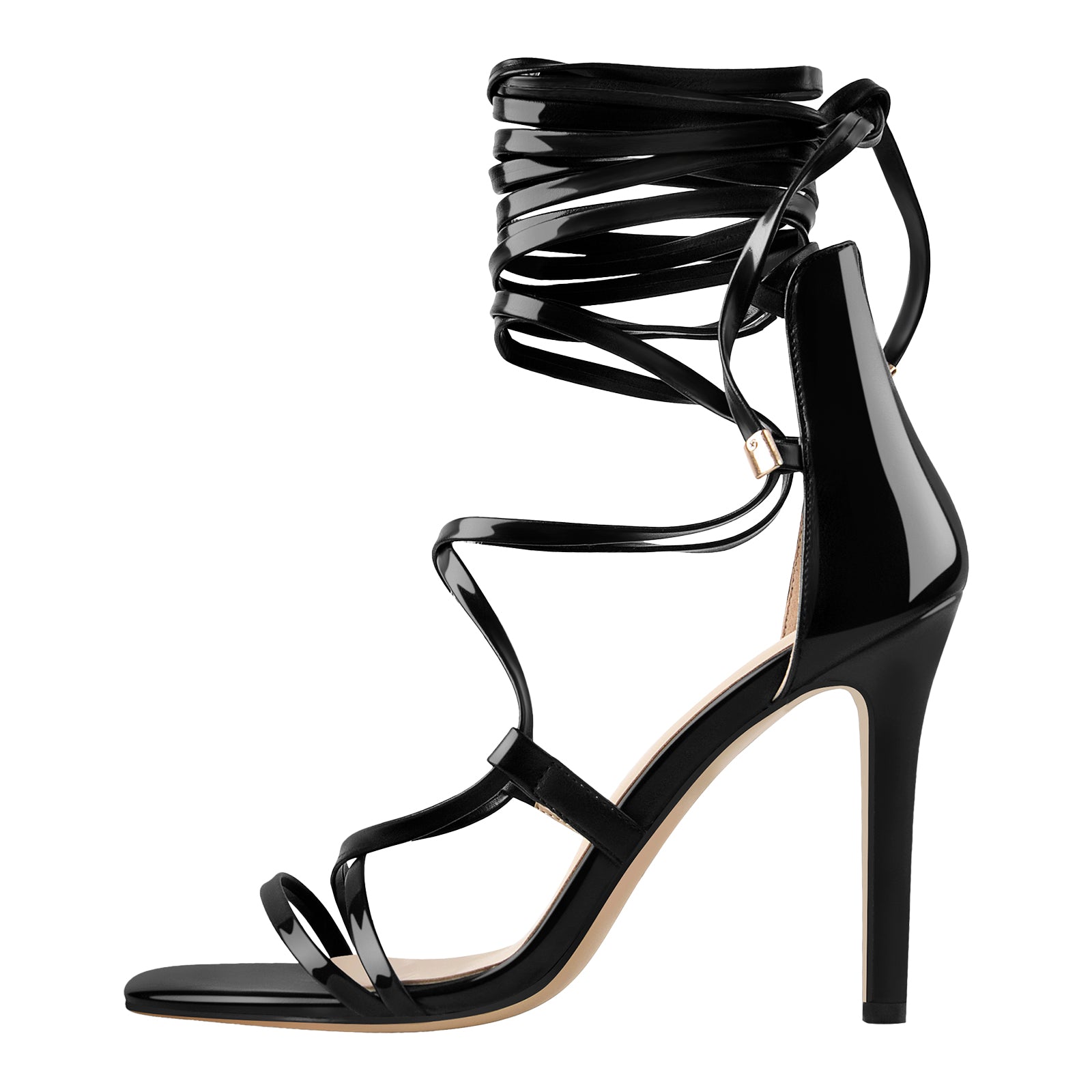Gladiator Round Toe Lace-up Stiletto Sandals – Onlymaker