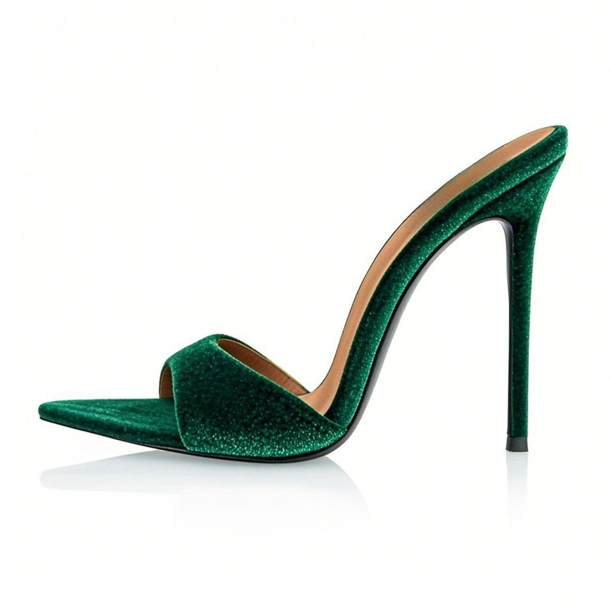 Pointed Toe Velvet High Heels Mules – Onlymaker