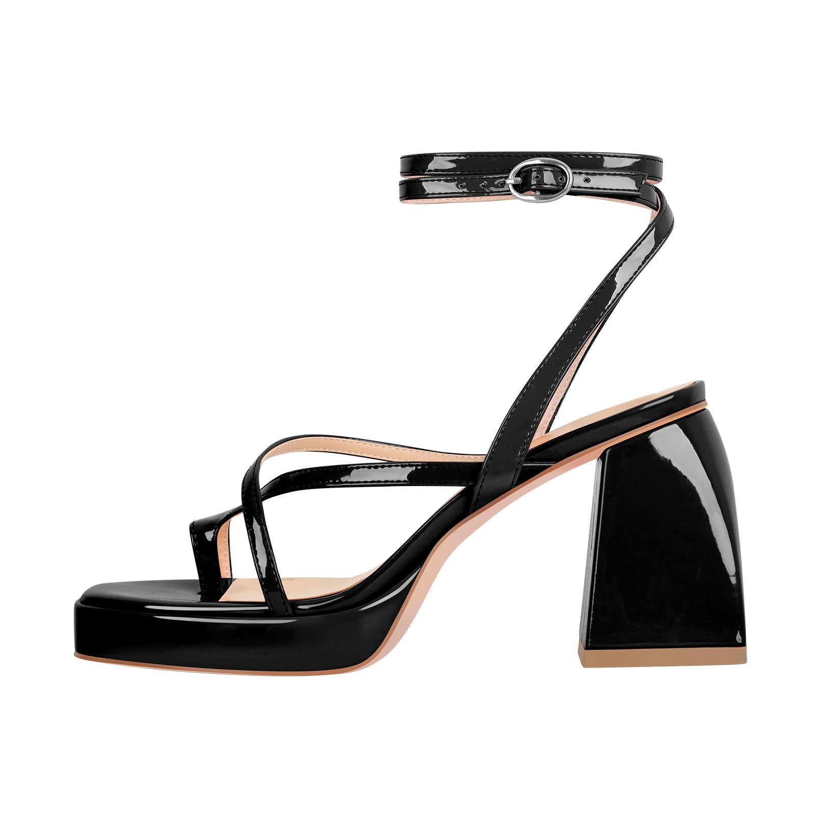 Chunky Mid Heel Criss Cross Platform Sandals – Onlymaker