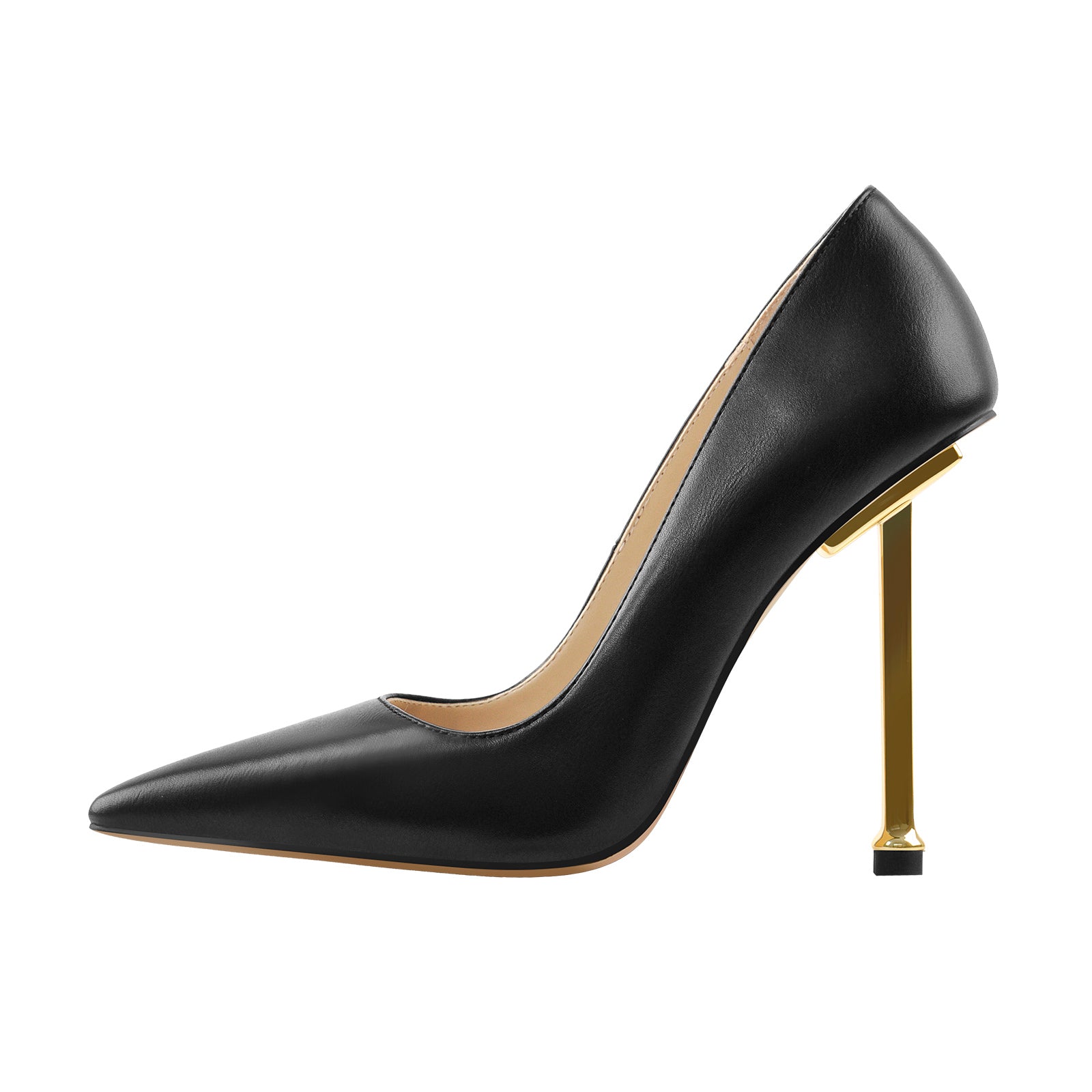 Matte Black High Metal Heels Stiletto Pumps – Onlymaker