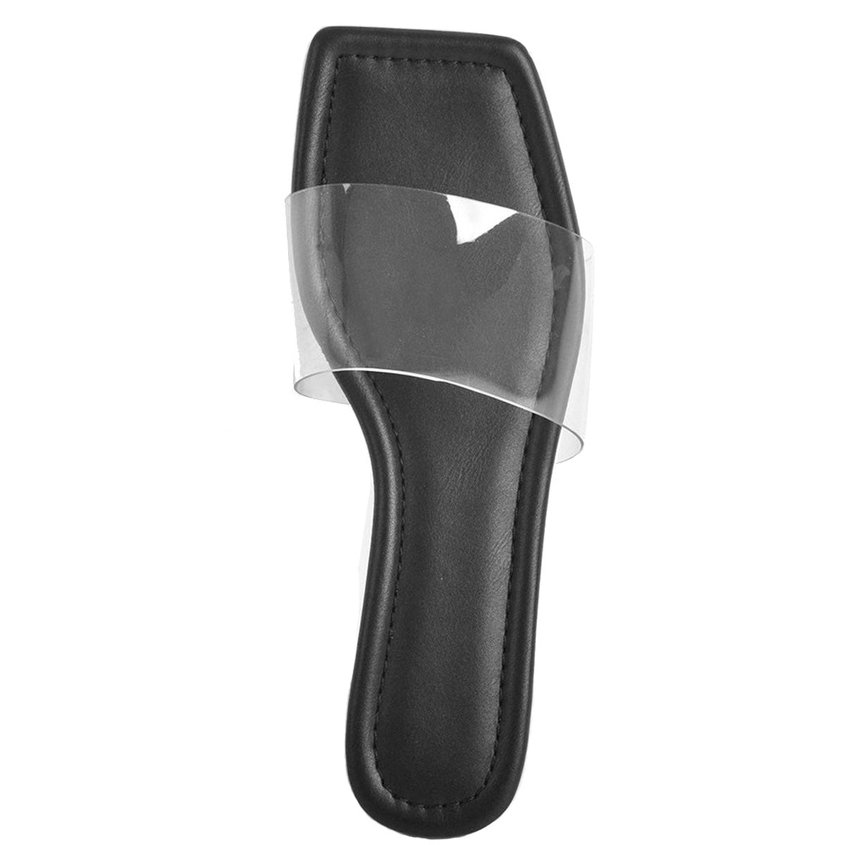 Clear Band Black Flat Sandals Mules – Onlymaker