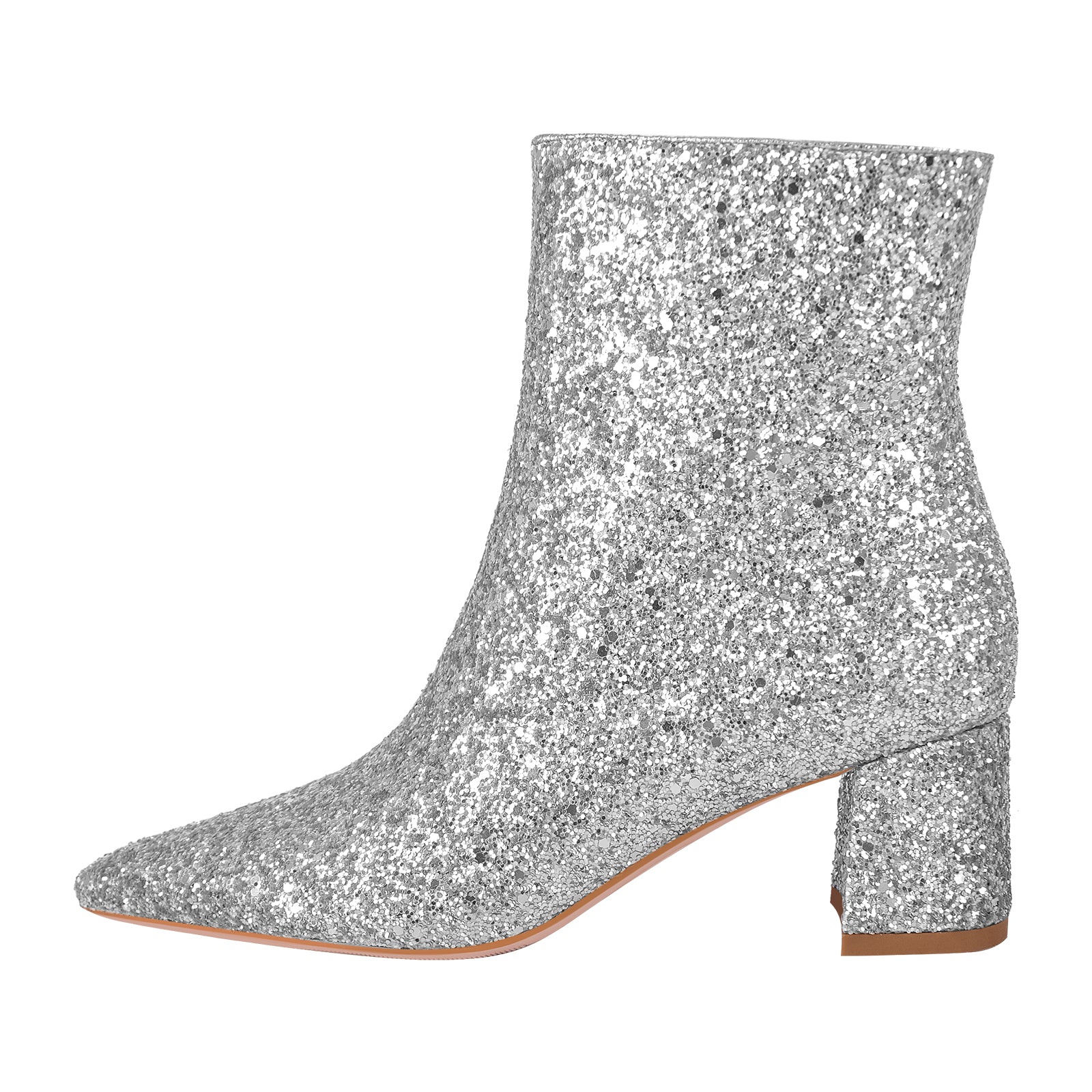 Pointed Toe Glitter Ankle Boots – Onlymaker