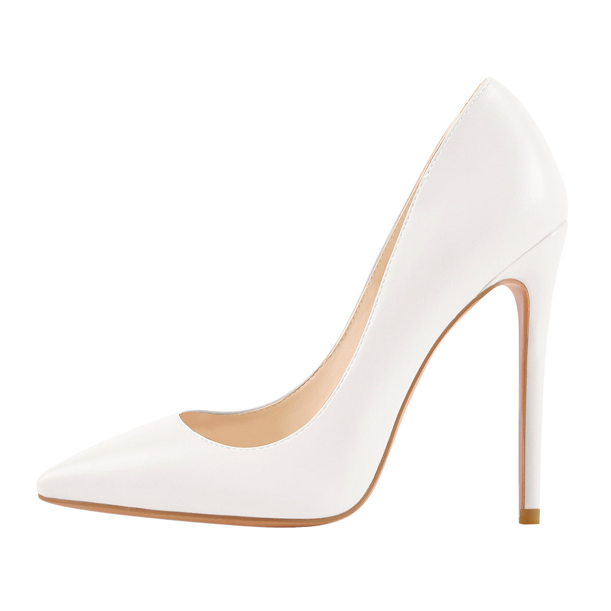 Matte White Pointed Toe Stiletto Pumps – Onlymaker