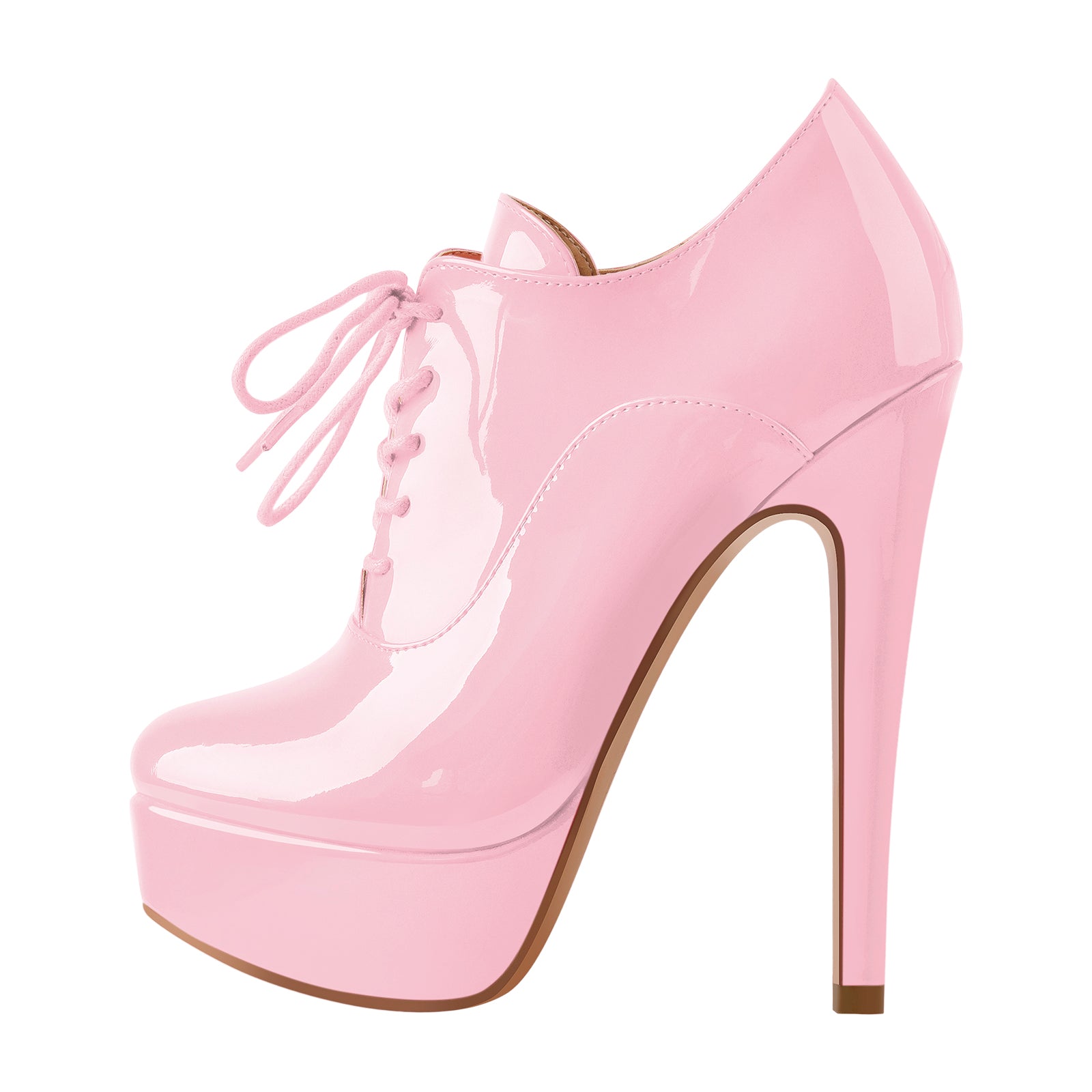 Pink Platform Lace-up Stiletto Ankle Boots – Onlymaker