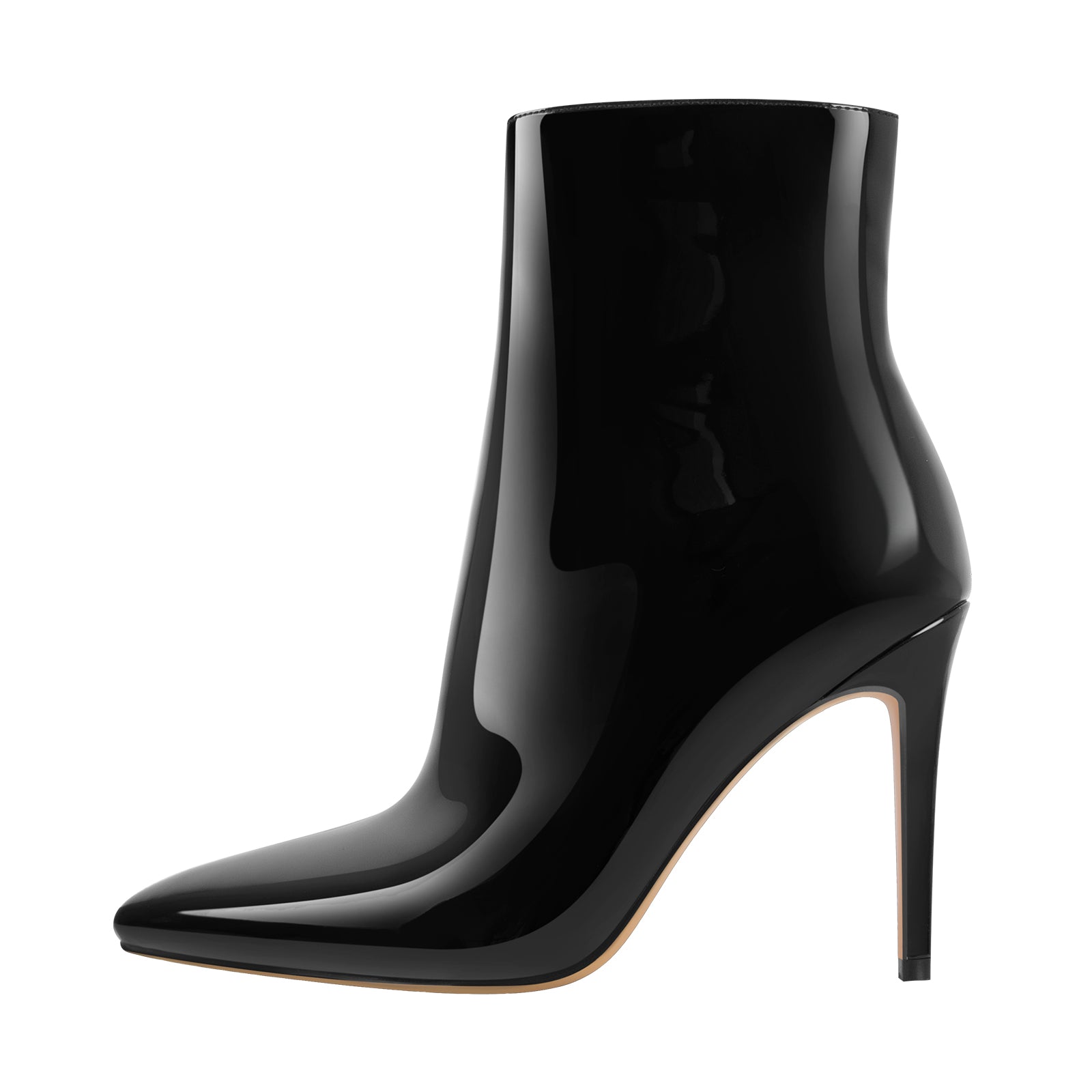 Pointed Toe Stiletto Patent Ankle Boots – Onlymaker